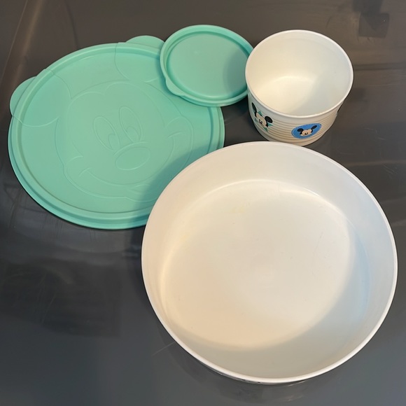 Tupperware | Kitchen | Tupperware Mickey Mouse Disney 4 Piece Set ...